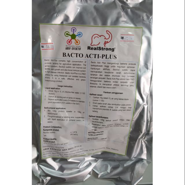 Real Strong Bacillus Subtilis Bacto Acti Plus Real Strong 1kg | Shopee ...
