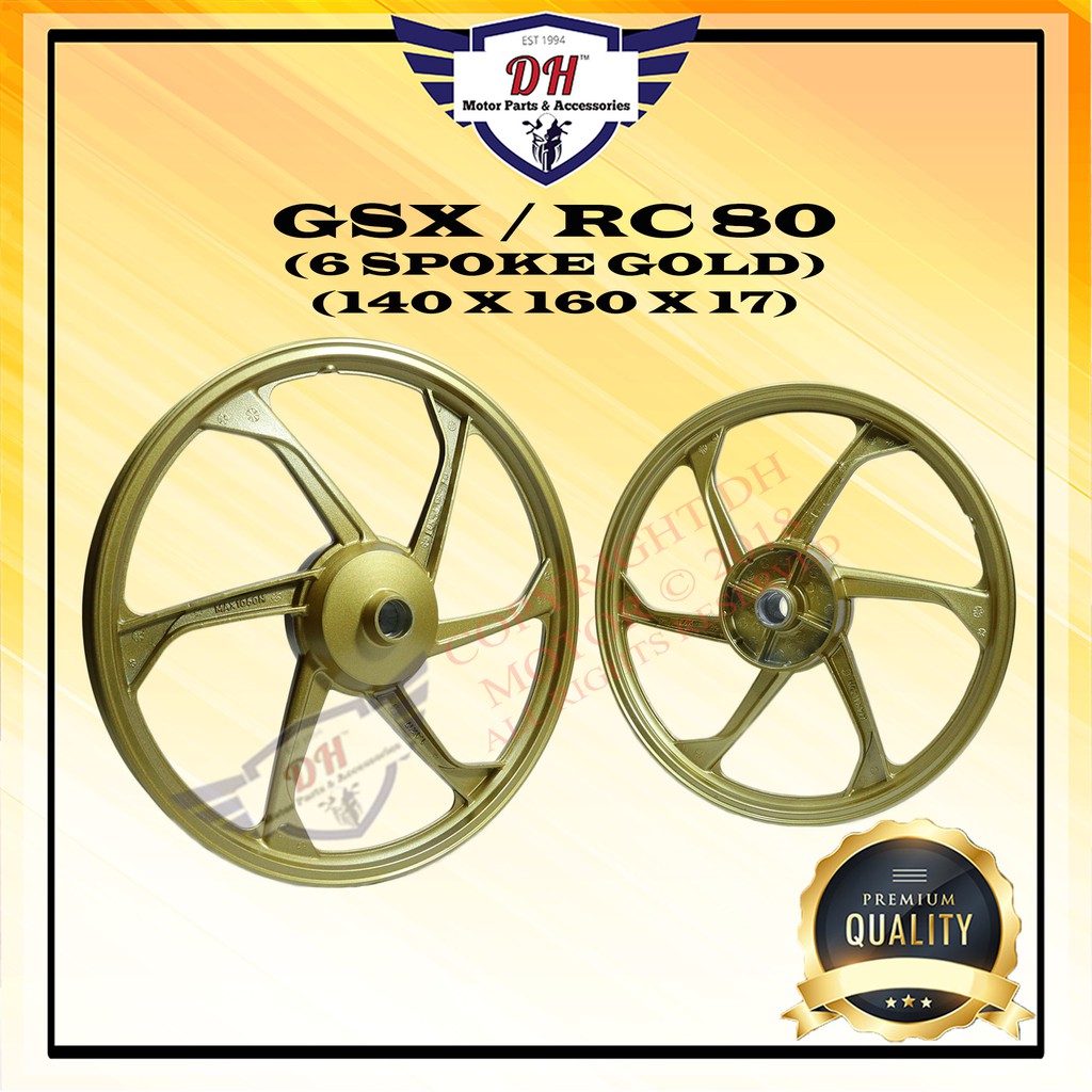 GSX / RC 80 SPORT RIM WITH BUSH AND BEARING 6 SPOKE 140 X 160 X 17 SUZUKI | Shopee Malaysia