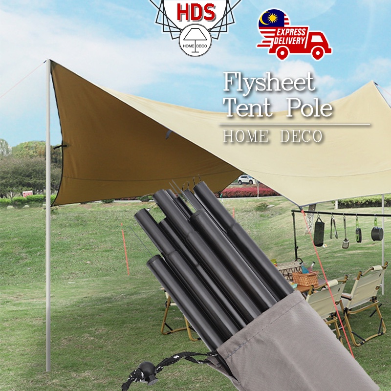 HDS 2m Flysheet Tent Pole Camping Rod Stand ⛺ Batang Tiang Shelter ...