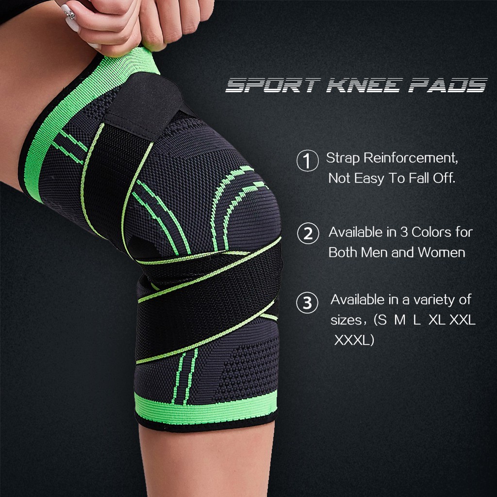 🔥Ready Stock🔥3D Knee Guard Weaving Pressurization Knee Brace Protector ...