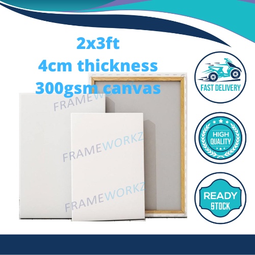 Stretched Artist Canvas [3x2ft/36x24inch] 4cm Thickness for Oil/Acrylic ...