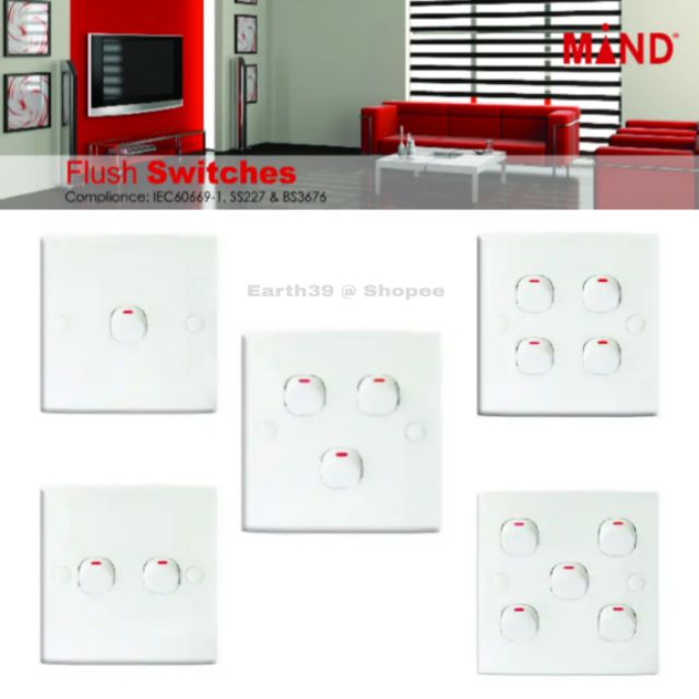MIND 'SIRIM' Flush type Switches | Shopee Malaysia