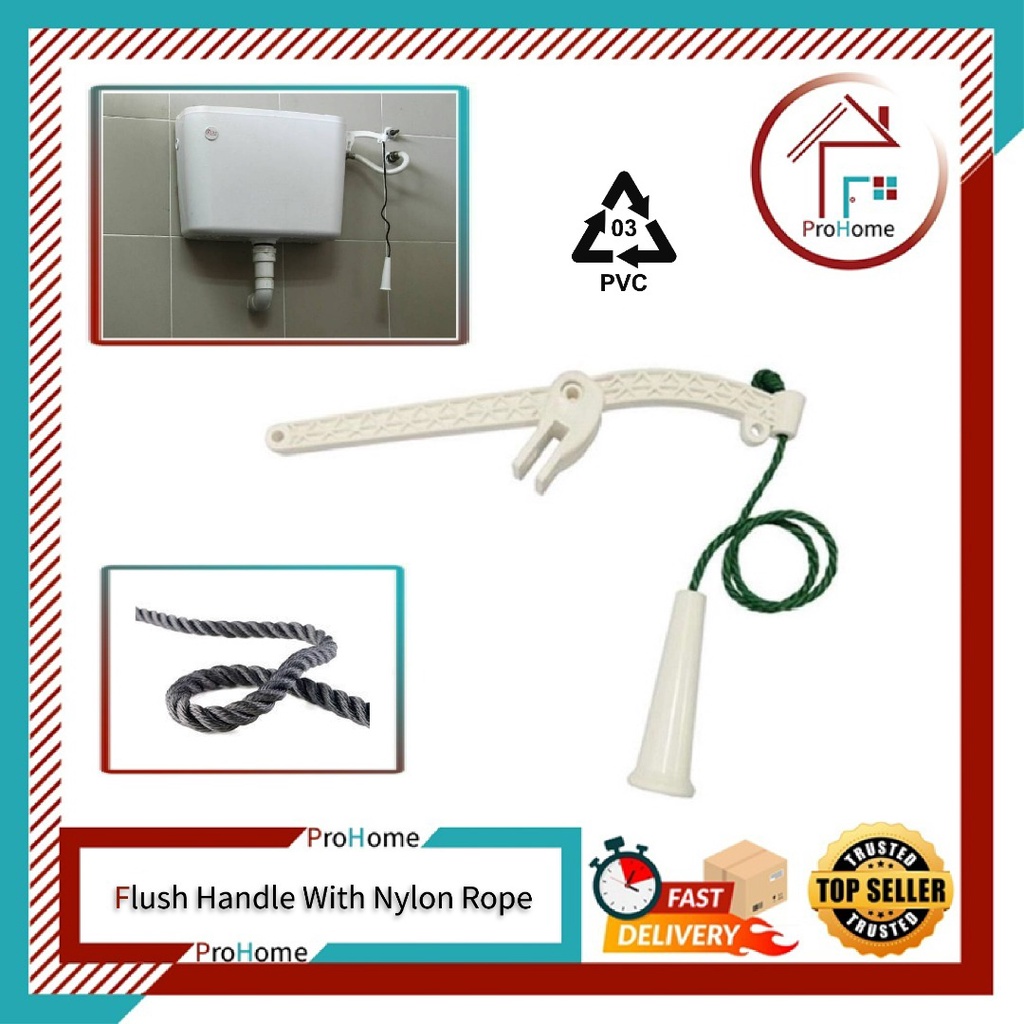 Flush Handle With Nylon Rope For High Level Cistern Toilet Use ...