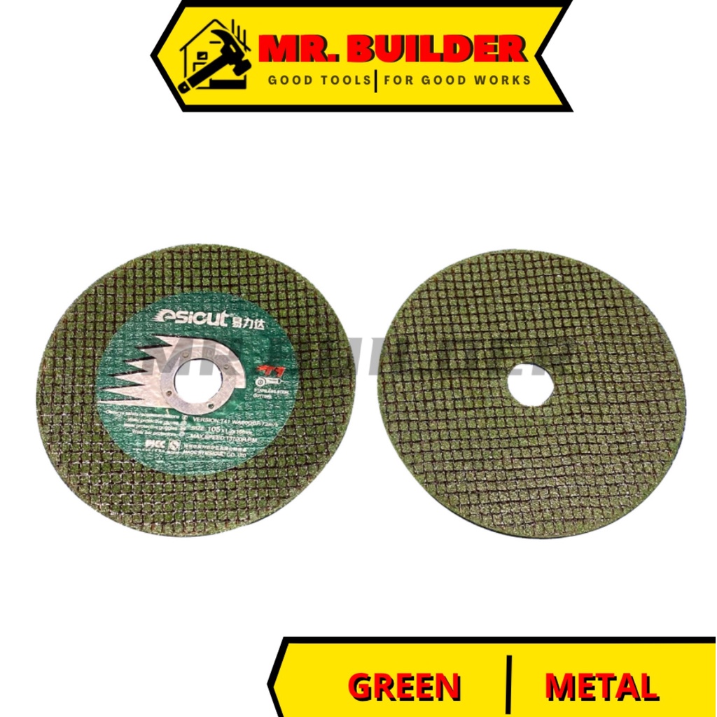 MR. BUILDER 4” Green Metal Cutting Disc 105 x 1.2 x 16mm | Shopee Malaysia