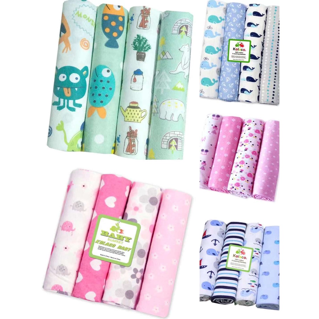4 in1 4pcs baby swaddle blanket kain lampin bedung bayi infant cotton ...