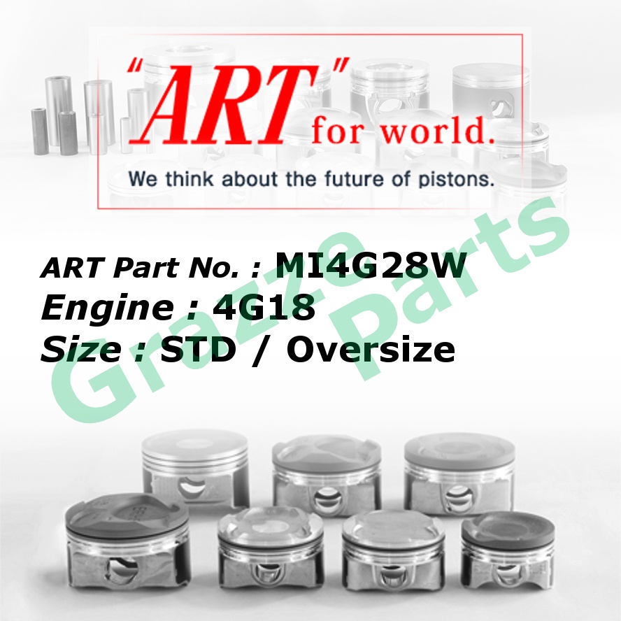 ART Piston Set MI4G28W for Proton Waja 1.6 4G18 MMC (Mitsubishi Engine ...