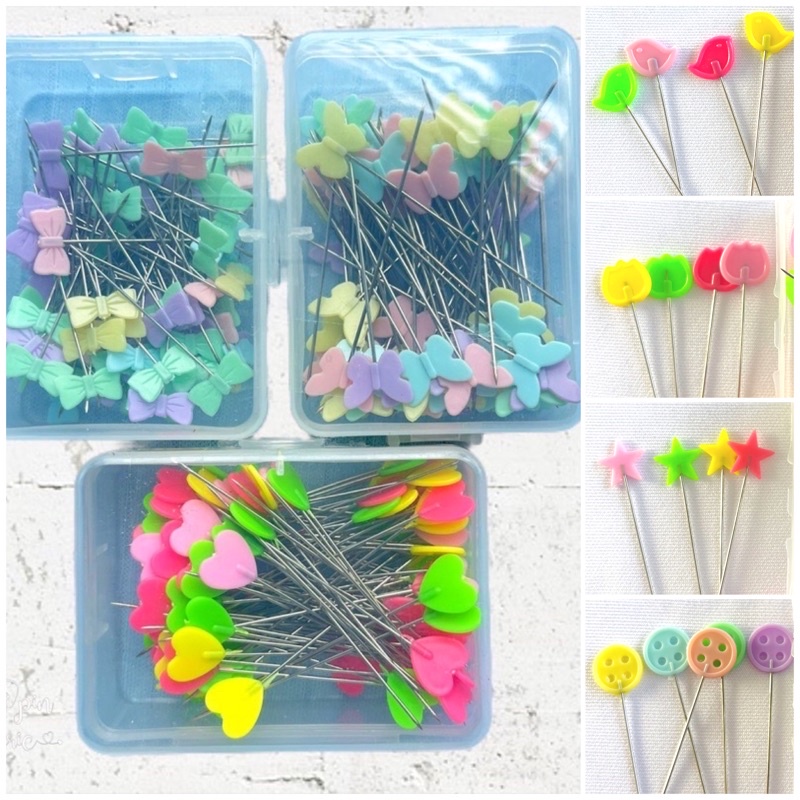 100pcs peniti jarum fancy pin/ dressmaker pin / patchwork pin/ jarum ...