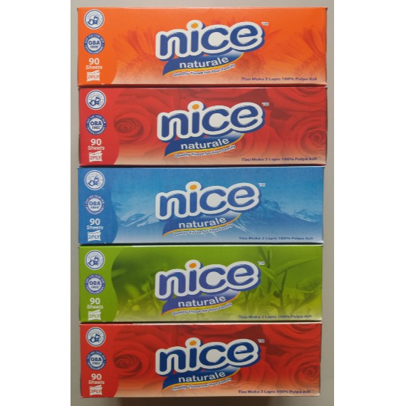 ( 5 Box ) NICE Facial Tissue Box 2 ply white Facial Tissue Tisu Kotak ...