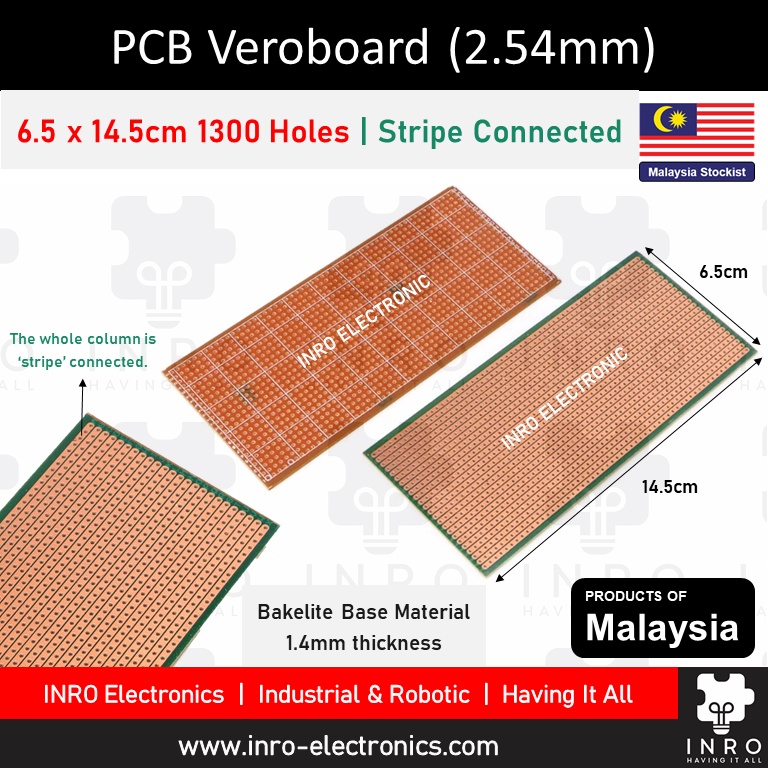 PCB, Printed Circuit Board, Single Side Vero Board, Veroboard (Strip ...