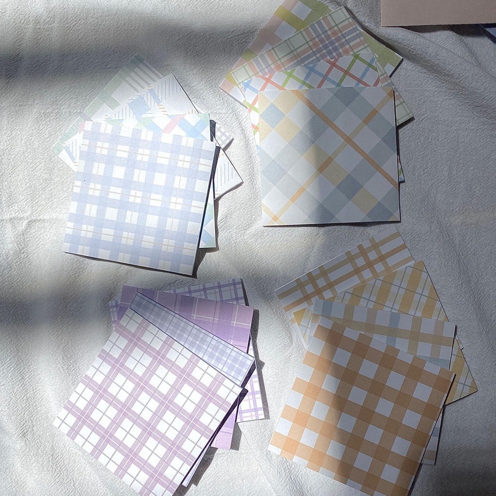 Ohaya丨80 sheets jk plaid post-it notes sticky note Pads Memo Notepad ...