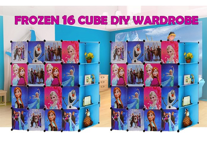 FROZEN BLUE 16C DIY Rack Storage Cabinet Wardrobe Corner Rack With ...