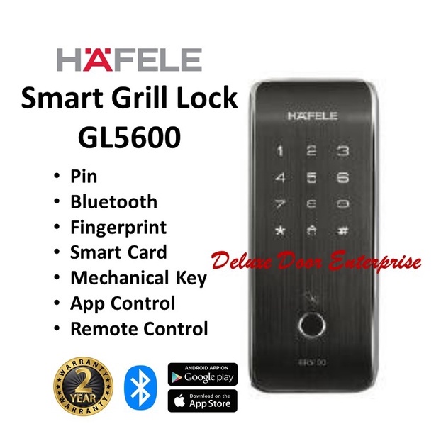 Hafele Smart Grill Lock GL5600 / Digital Grill Lock / Smart Gate Lock ...