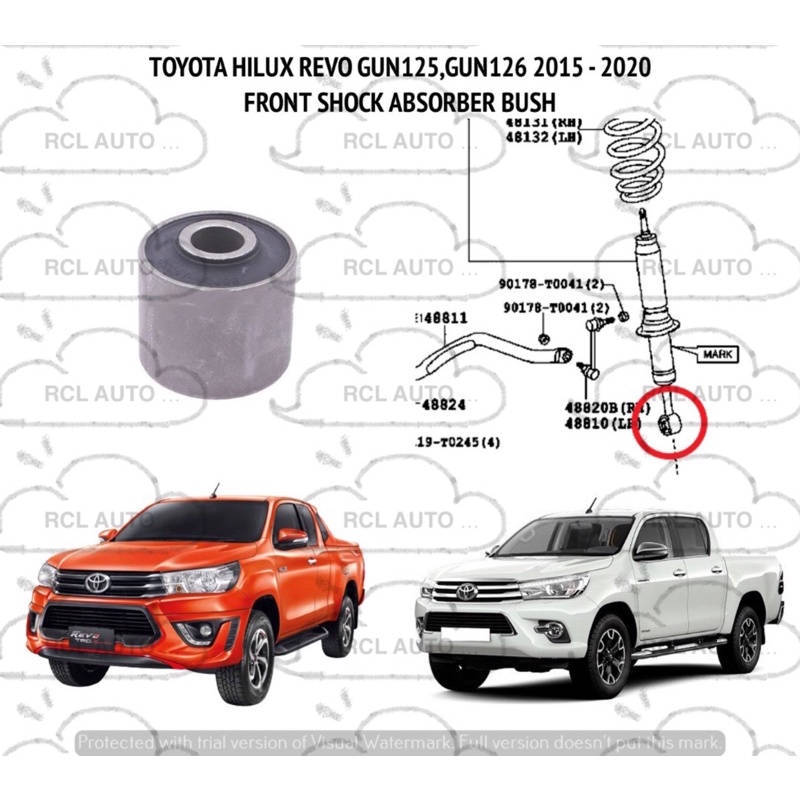 FRONT SHOCK ABSORBER BUSH TOYOTA HILUX REVO GUN125,GUN126 | Shopee Malaysia