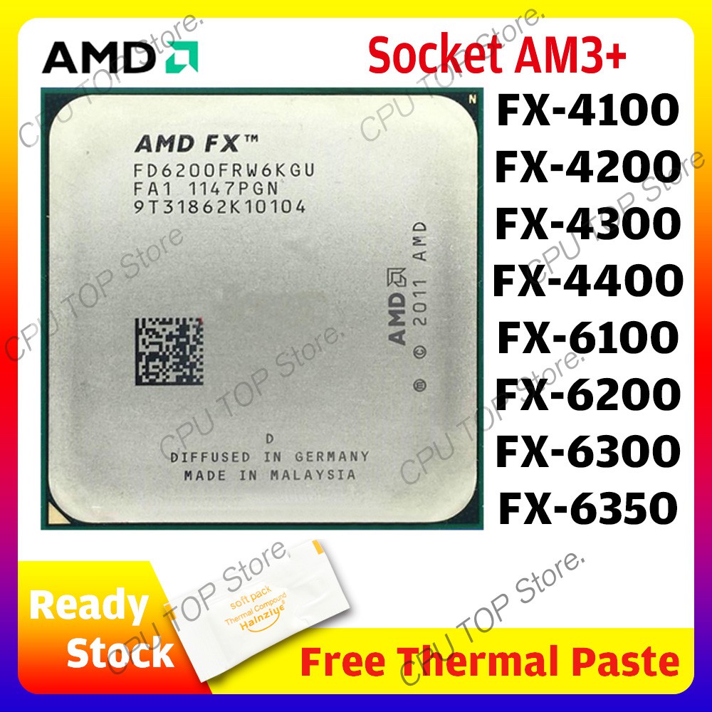 AMD FX-Series FX 6100 6200 6300 6350 FX 4100 4200 4300 4130 CPU Processor Socket AM3+ | Shopee ...