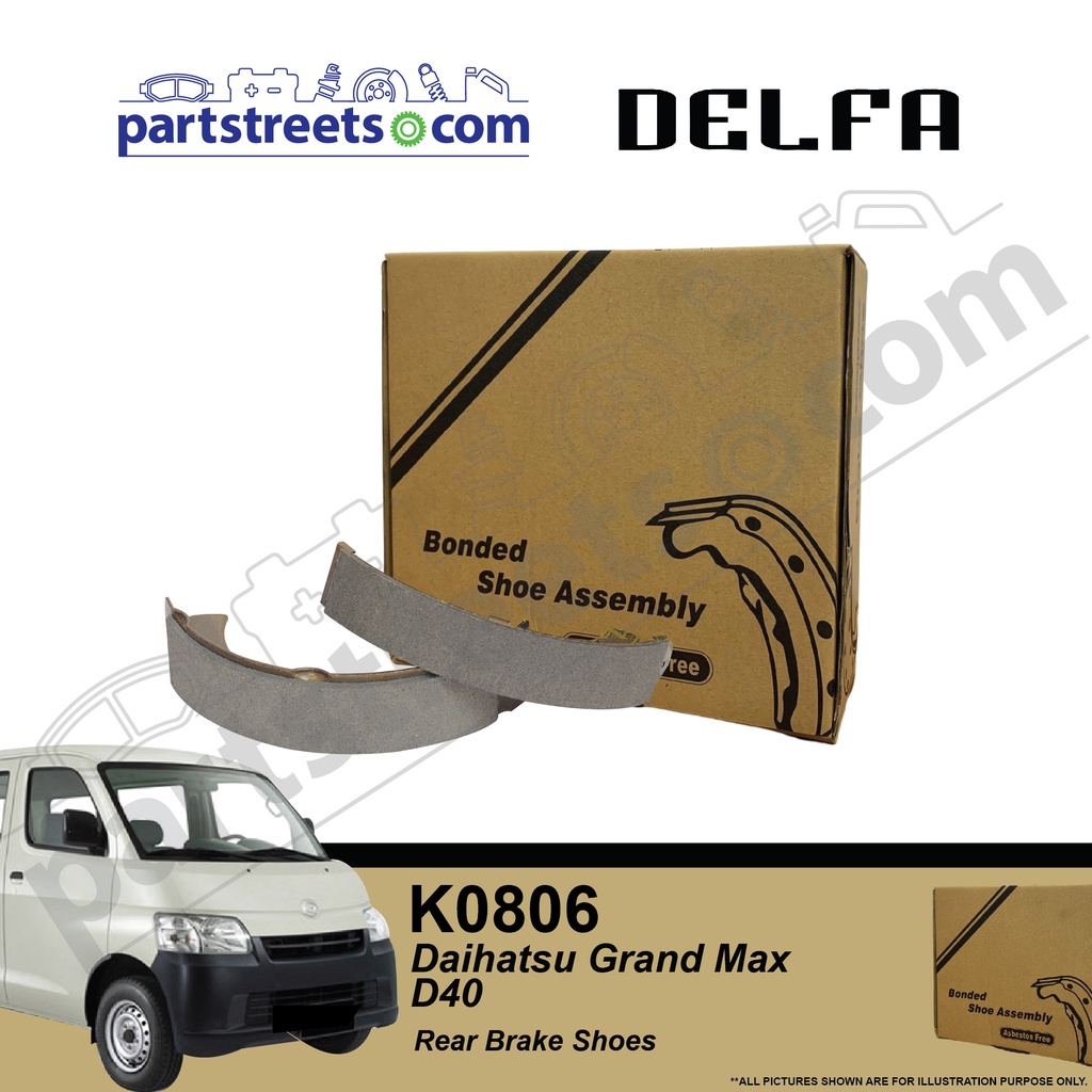 DELFA Rear Brake Shoe - Daihatsu Grand Max D40 - K0806 (1 set) | Shopee ...