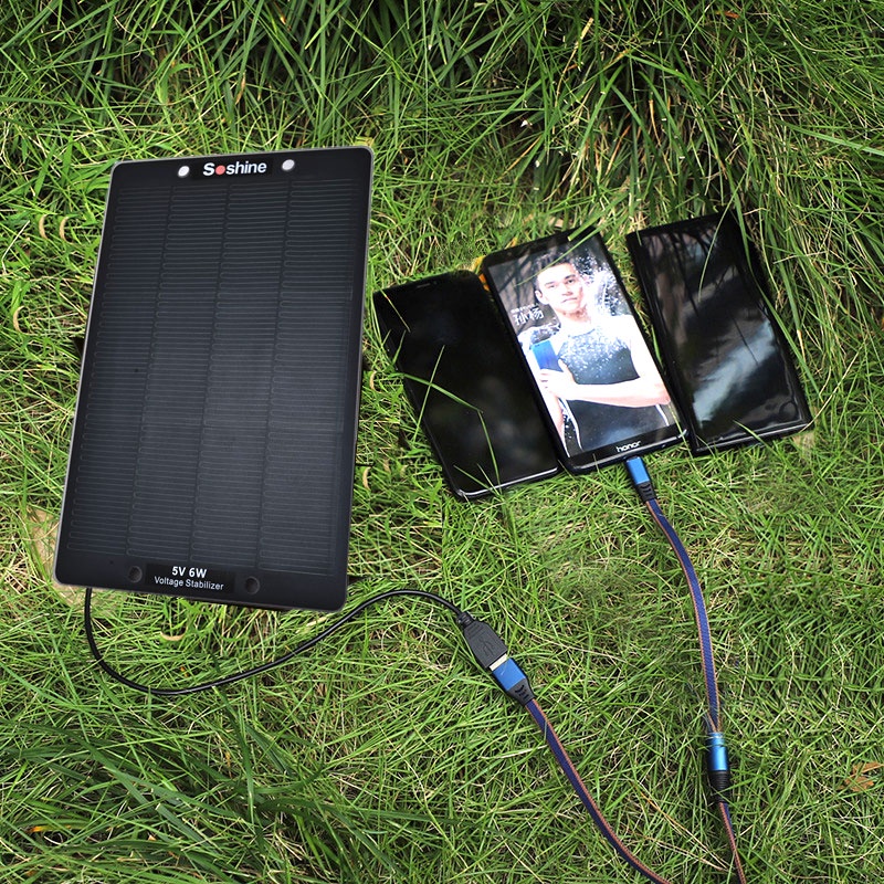 Soshine Mini Solar Panel 5v 6w Solar Panel Charger - USB Solar Panel ...