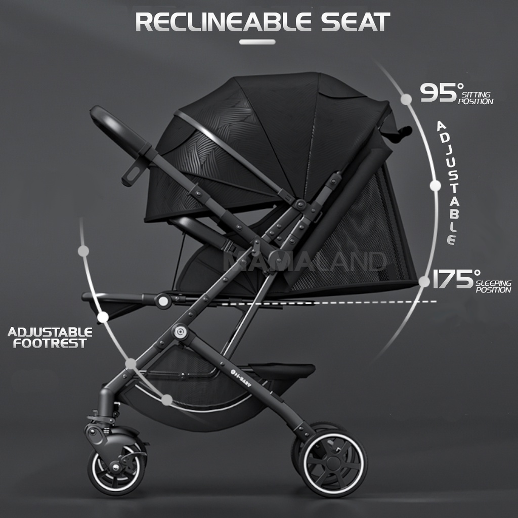 Mamaland Hibaby Elite Two Way Facing Parent Facing Travel Compact Fold ...