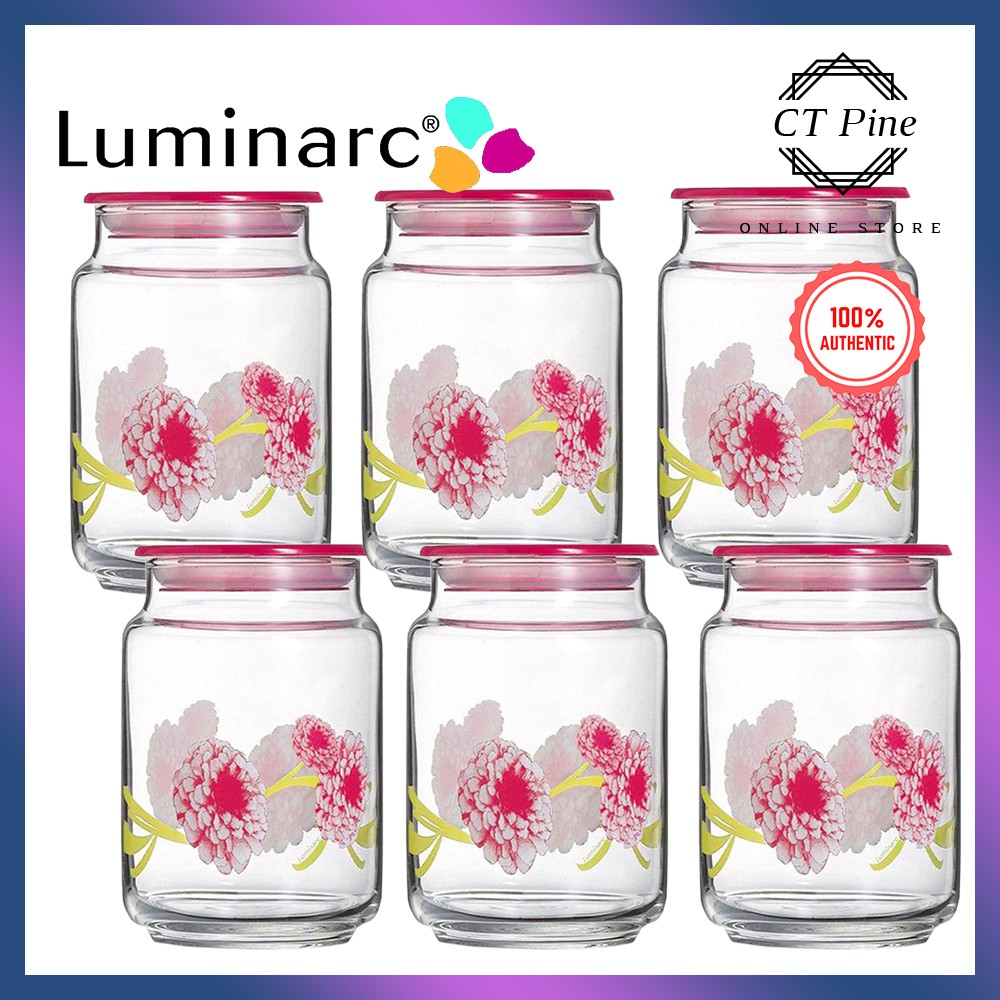 Luminarc Glass Container Pop Jar /// Stackable Storage Air Tight ...