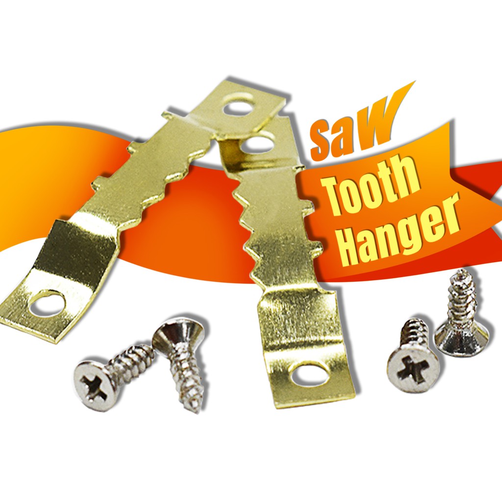Frame Hook Hanger Saw Tooth (With Screw) | Sawtooth Picture Hook ...