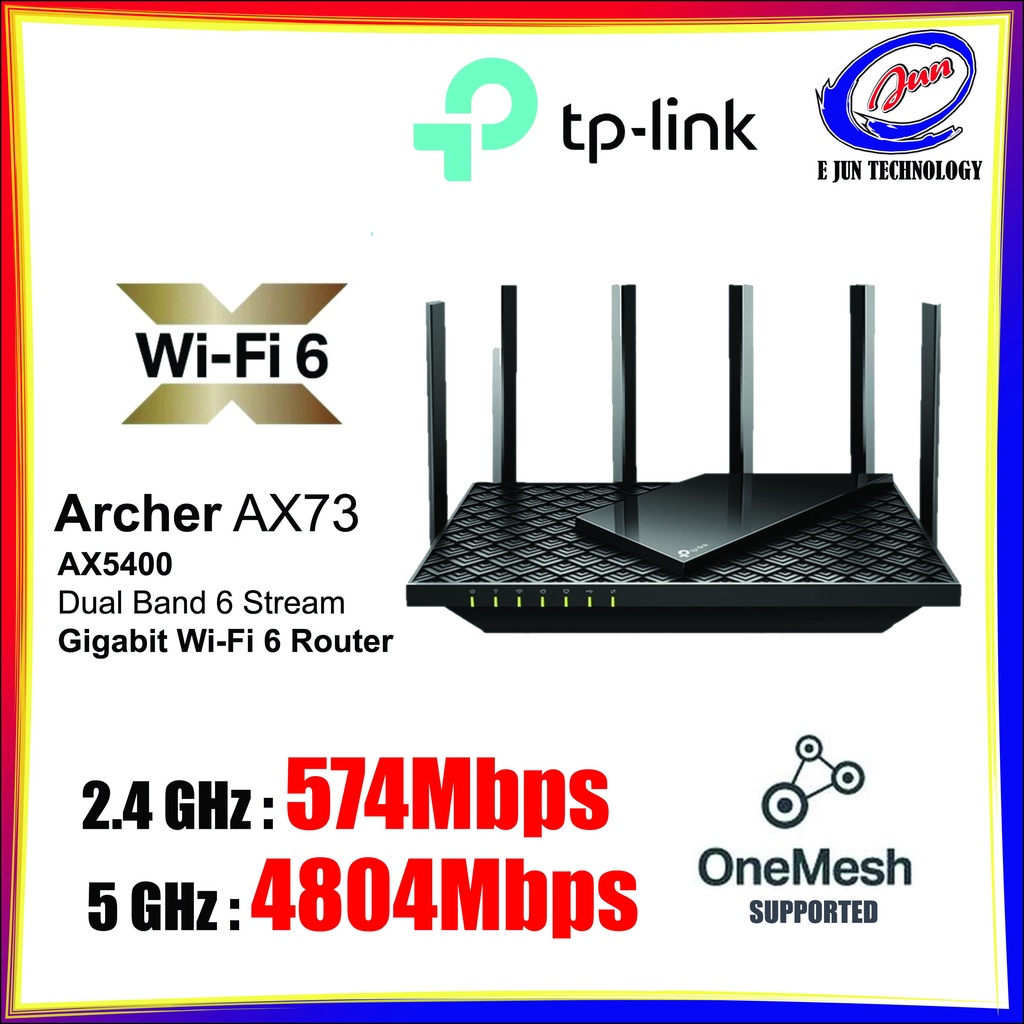 TP-Link Archer AX73 - AX5400 Dual-Band Mesh Gigabit Wi-Fi 6 Router For ...