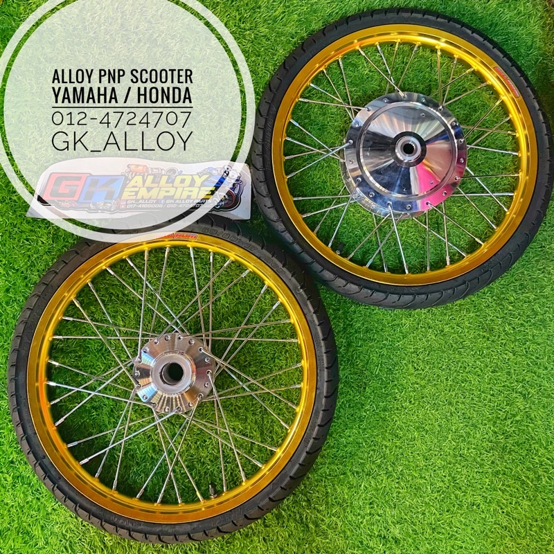 🔥🔥RIM ALLOY + HUB CHROM + LIDI CHROM PNP MOTOR EGO, EGO S, NOU, NOUVO ...