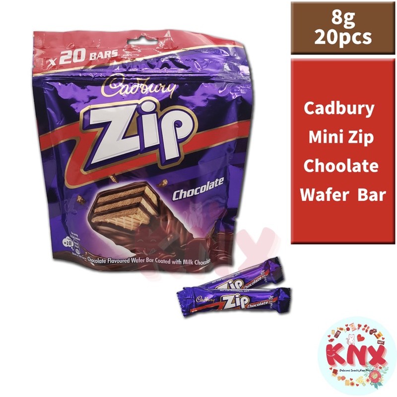 Cadbury Mini Zip Chocolate wafer bar 8gram x 20pcs | Shopee Malaysia