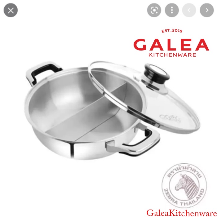 Shabu Shabu Pan with 2 Stainless Dividers / Shabu Shabu Zebra Pan ...