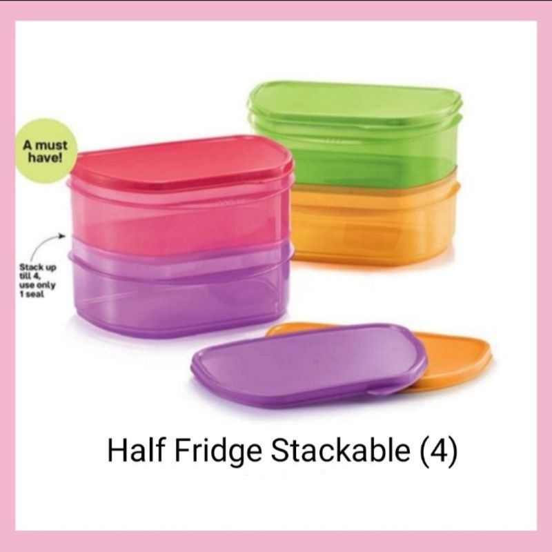 🔥🔥Half Fridge Stackable (4) 650ml Tupperware‼️💥 Ready Stock 💥 | Shopee Malaysia