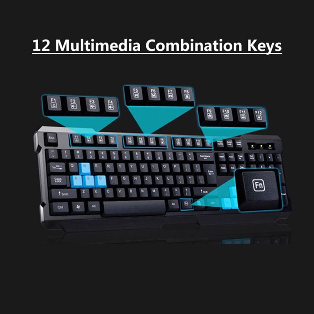 Delog V60 Wireless Keyboard Mouse Set Combo Office Gaming USB Full Size ...