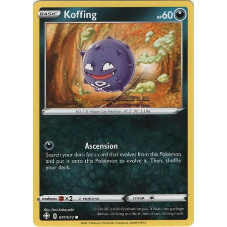 Koffing / 41/72 / Common / Shining Fates Pokemon Trading Card Game PTCG ...