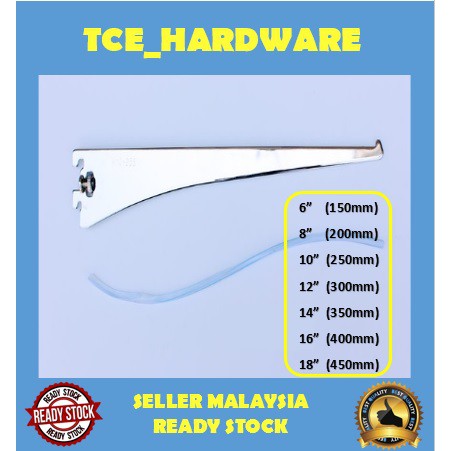 AA Upright System Glass Shelf Bracket Rak Cermin (Harga Untuk 1pc ...