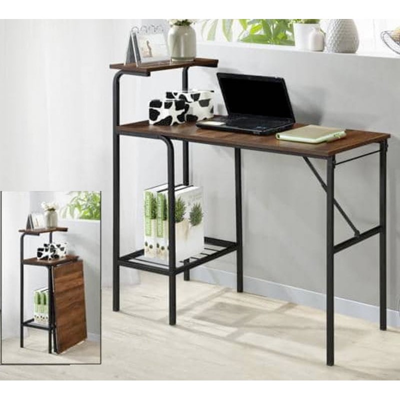 FT10 Space Saver Foldable Study Desk walnut color | Shopee Malaysia