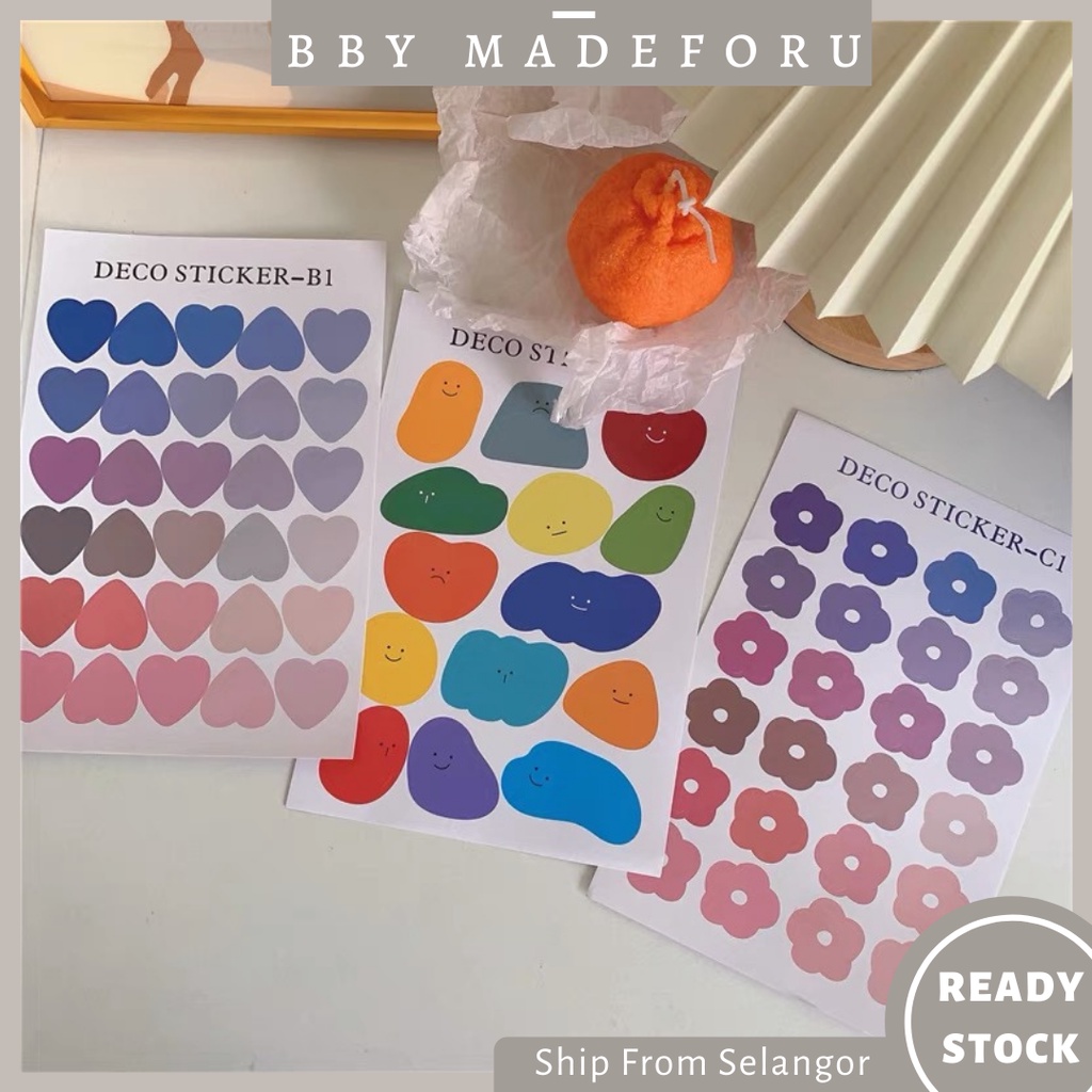 [READY STOCK ] Ins style color circle sticker Morandi color pocket card ...