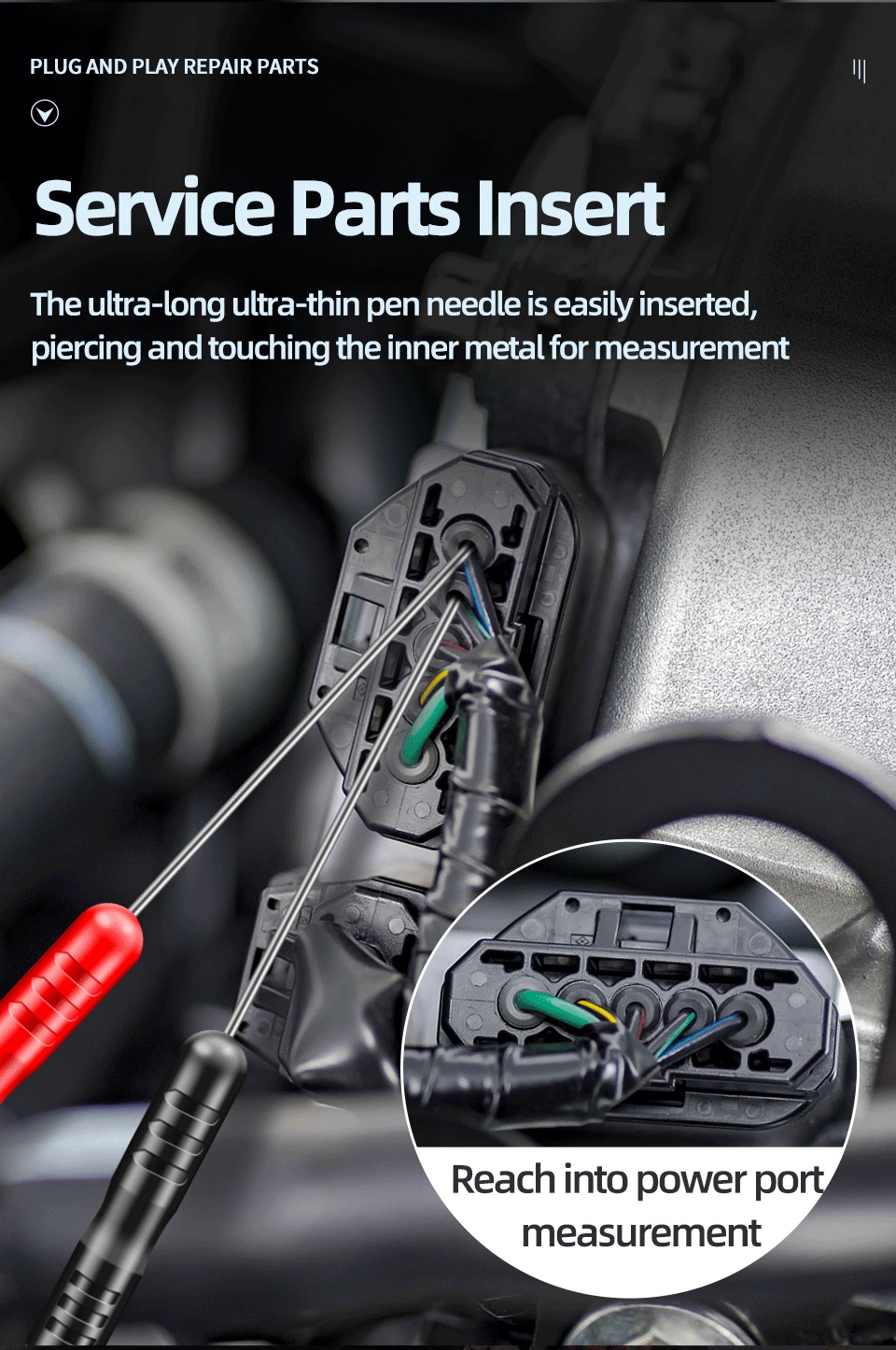 ANENG PT2003 2pcs Multimeter Test Lead Extention Piercing Needle Tip ...