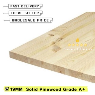 [CUT SIZE] 19mm Solid Pinewood Grade A+ Kayu Cantik Natural Wood Grain ...