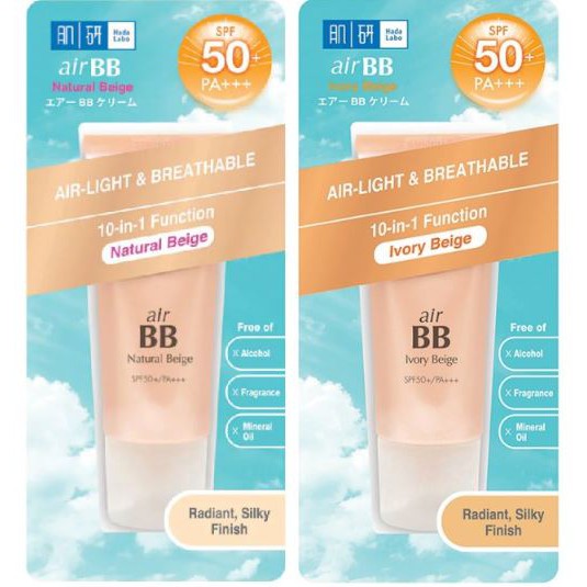Hada Labo Air Light and Breathable BB Cream 10-in-1 Function SPF50+ 40g ...