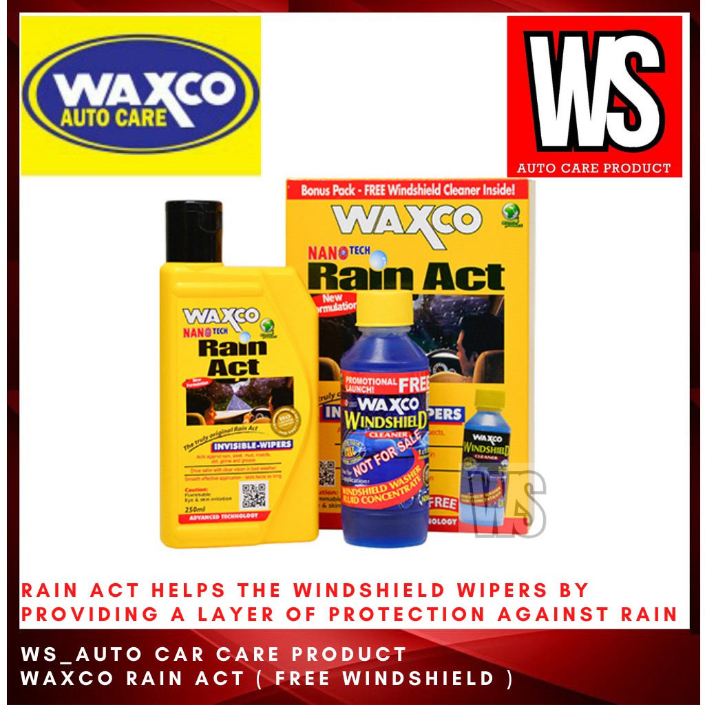 WAXCO RAIN ACT 250ml (with WINDSHIELD CLEANER) | Shopee Malaysia