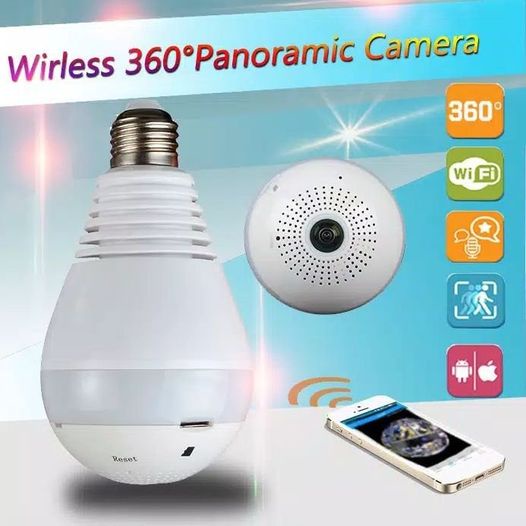 V380 CCTV Light Camera Panoramic Bulb Shape V360 wifi IP Cam Wireless ...