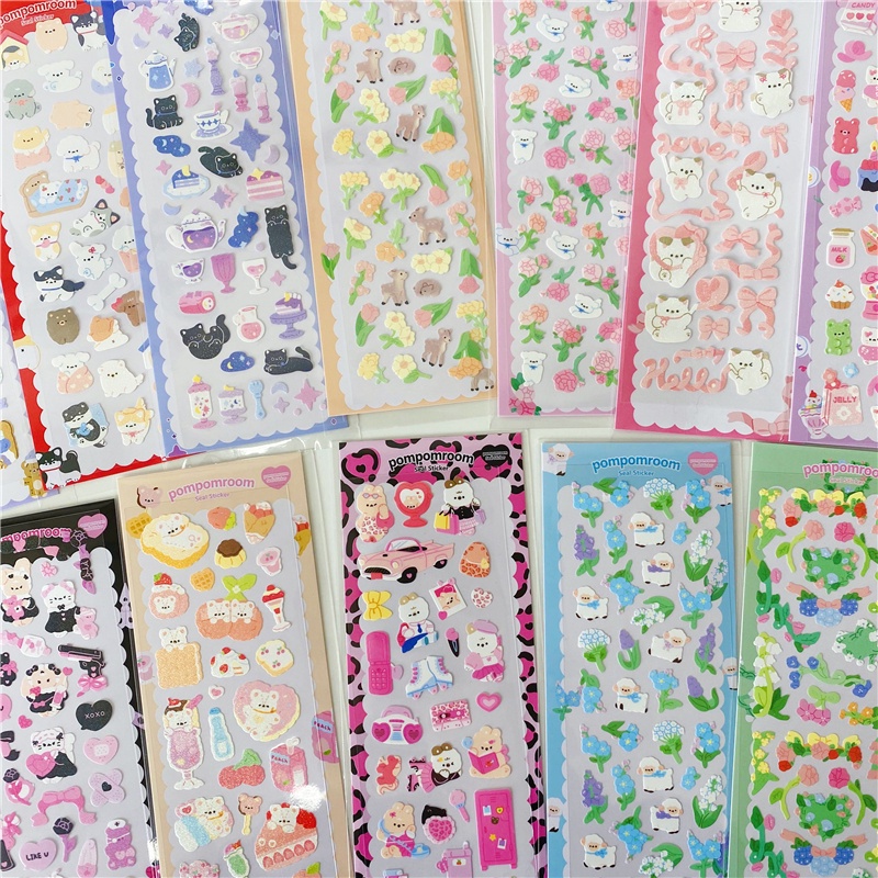 [Dreaming Paste] Sticker 12 Cute Patterns Book Decoration, top loader ...