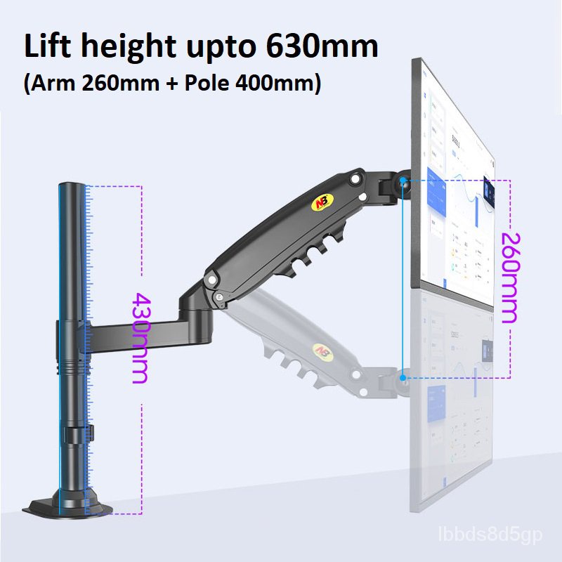 NB North Bayou H180 Monitor Desk Mount Stand Full Motion Swivel Monitor ...