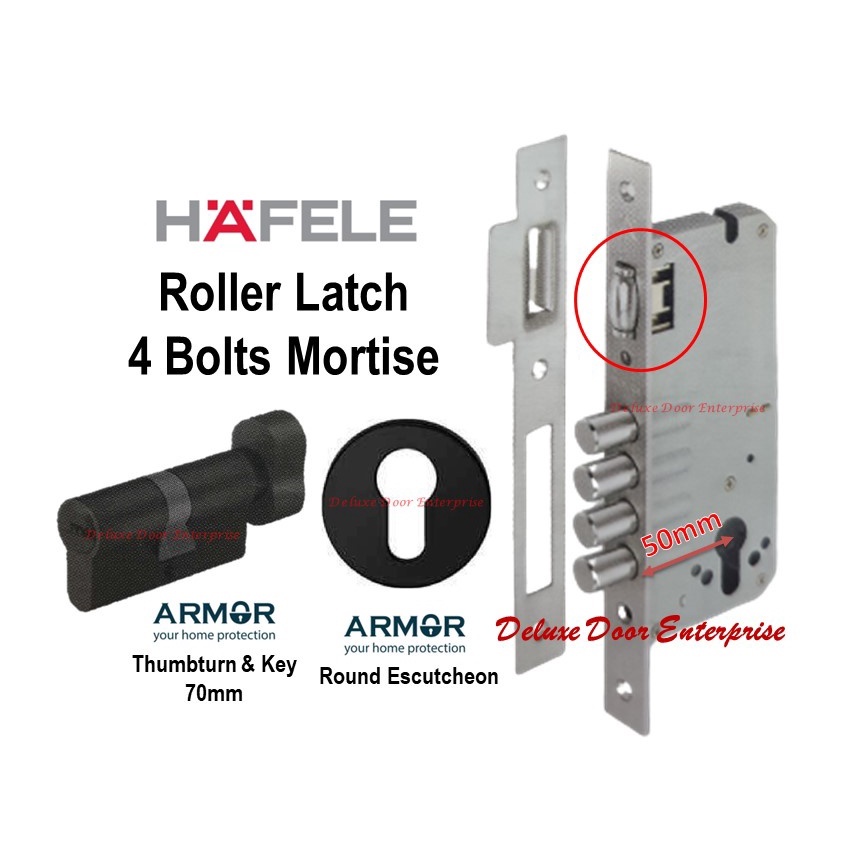 Hafele 4 Bolts Roller Latch Mortise / Mortise Lock / Roller Latch ...