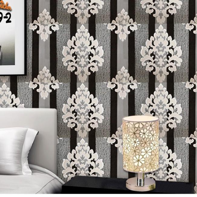 HITAM Wallpaper Sticker Wall Minimalist Black batik Motif Best Quality ...