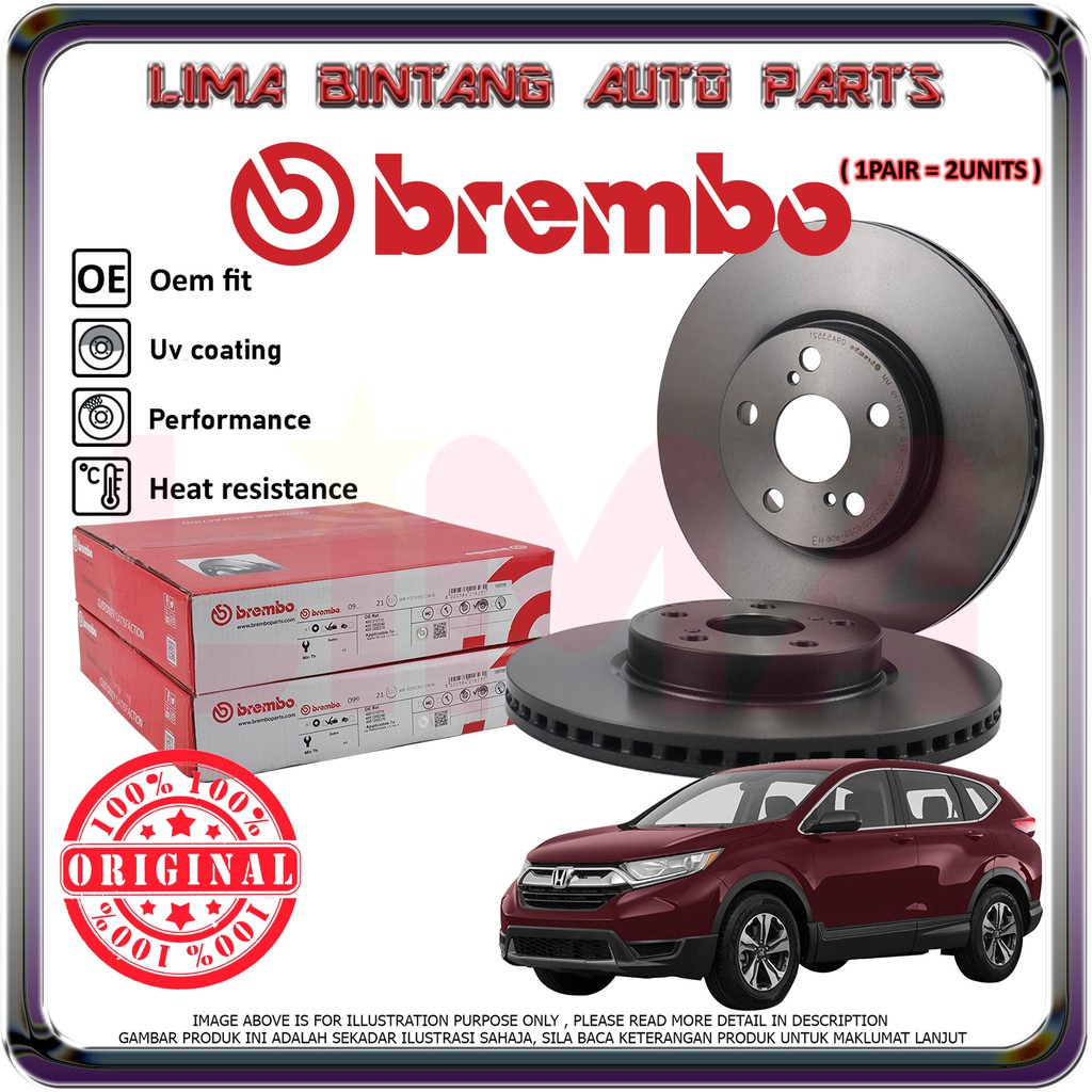 Honda Crv TLA TME Front / Rear Brake Disc Rotor 1Pair Brembo *Original ...