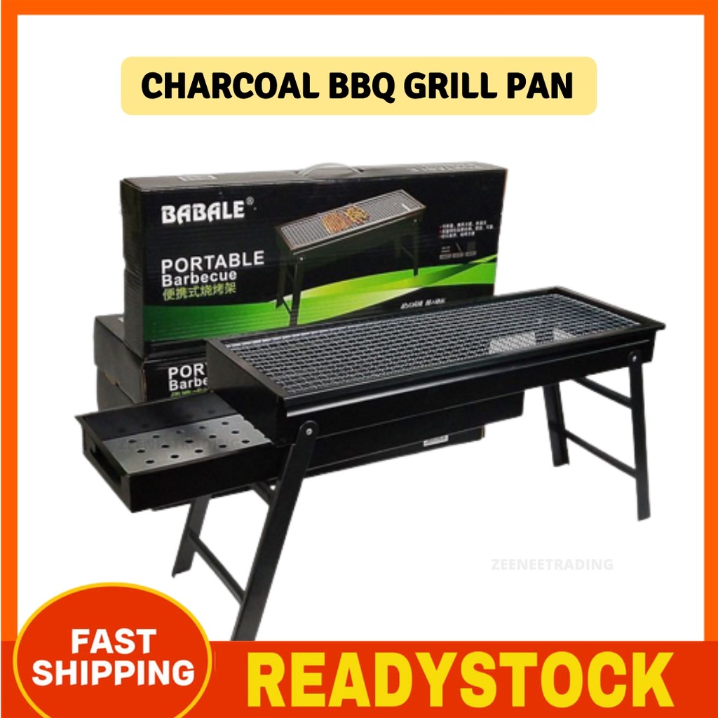 Portable Outdoor Barbeque Grill Pan Pembakar Arang Bbq Tempat Bakar Bbq ...