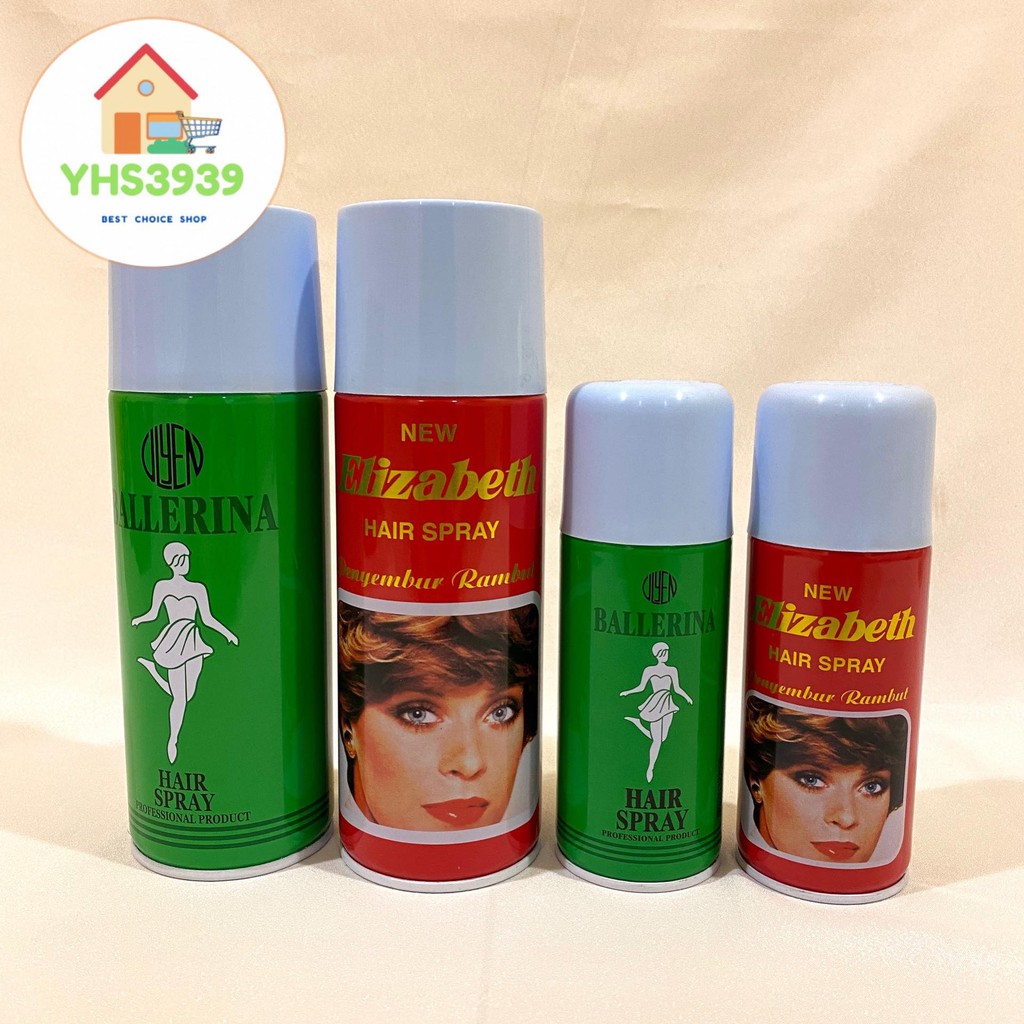 Ballerina Elizabeth Hair Spray Penyembur Rambut 180ml/400ml 定型剂 ...