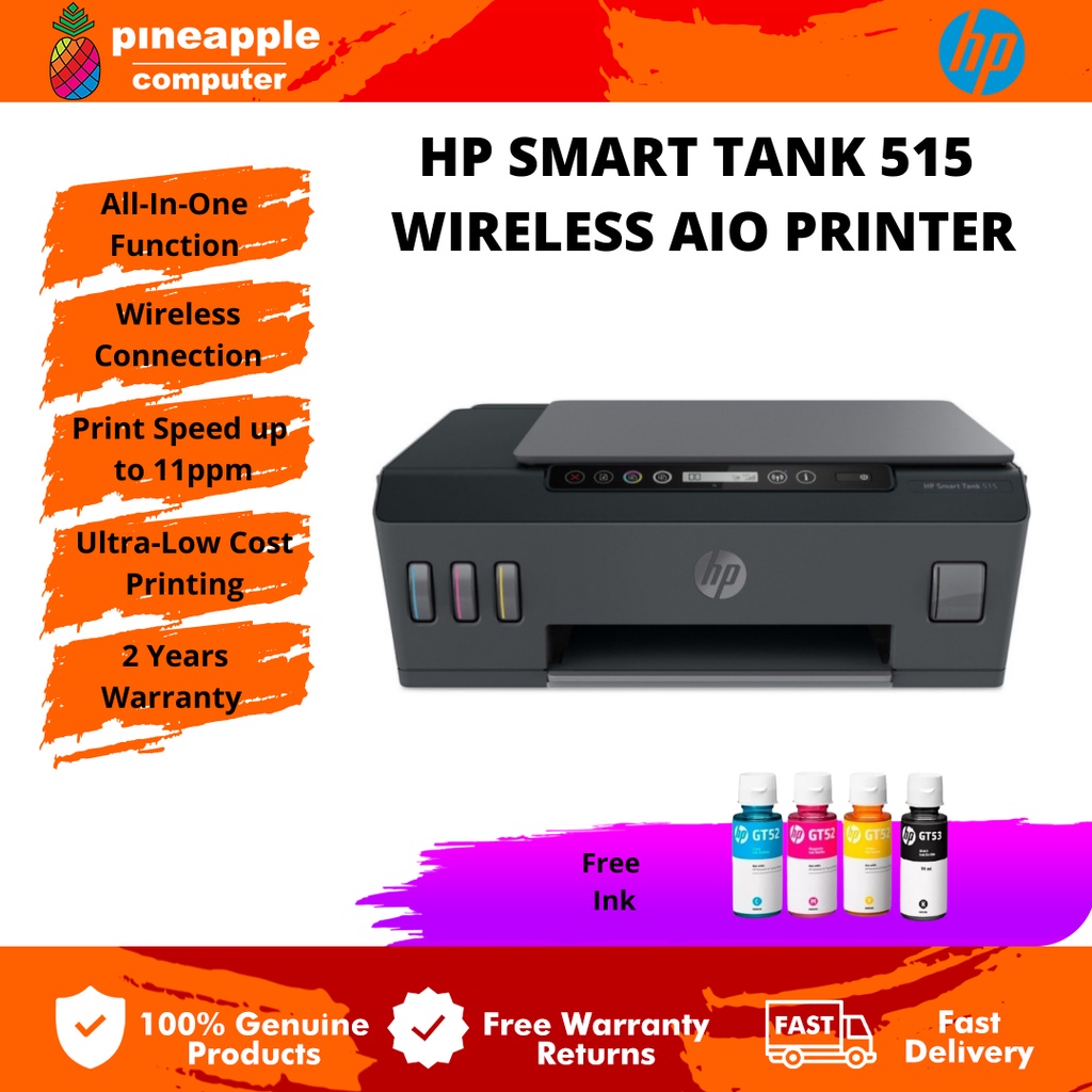 HP Smart Tank 515 Wireless All-In-One Ink Tank Printer - Print/Scan ...