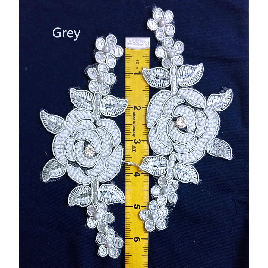 Flower patch With Beads & Sequin ( 1 pair) | Shopee Malaysia