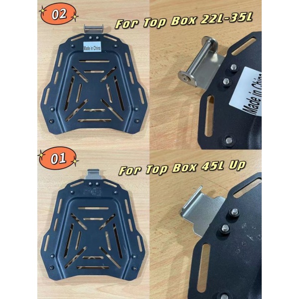 TOP BOX ALUMINIUM BASEPLATE ONLY BASE BRACKET BASE TAPAK FOR RZ RACING ...