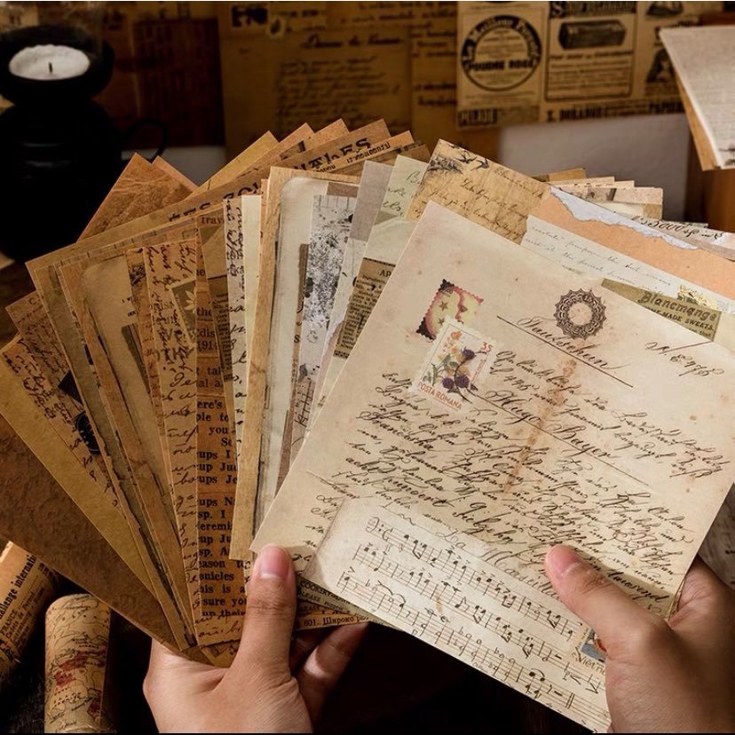 Vintage Background Deco Paper Collection for Journaling (30 sheets/pack ...