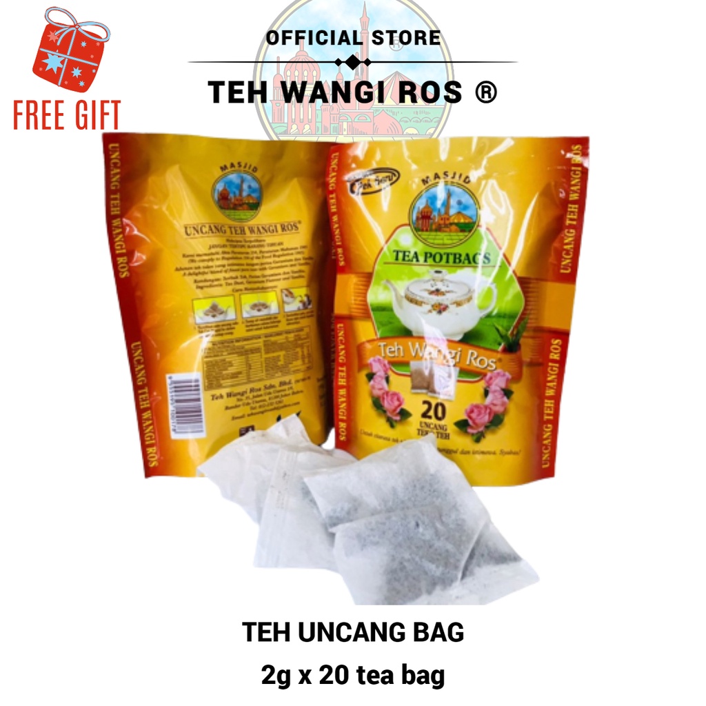 SESUAI DOORGIFT TEH UNCANG BAG TEH WANGI ROS 40GM (2g x 20 tea bag ...